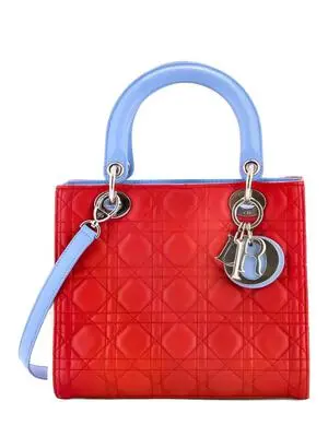 Dior Lady Dior Medium Satchel Bag Blue