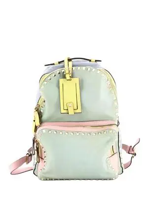 Valentino Garavani Rockstud Leather Medium Backpack - Blue
