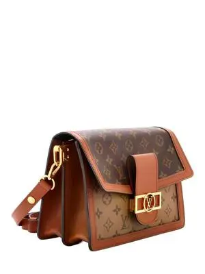 LOUIS VUITTON Dauphine Reverse Monogram Canvas Mm Shoulder Bag - Brown