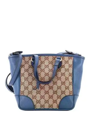 Gucci Bree Convertible Tote Gg Canvas Small Crossbody Bag - Blue