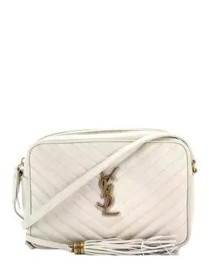 Saint Laurent Lou Camera Bag Matelasse Chevron Leather Small Neutrals