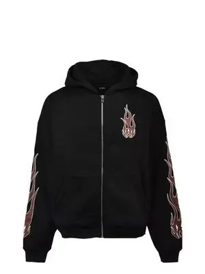 Amiri Flame Zip Hoodie - Black