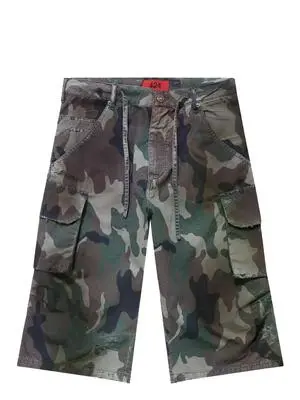 424 Camouflage Cargo Shorts - Green