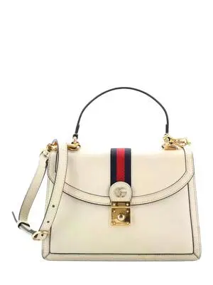 Gucci Ophidia Flap Top Handle Small Satchel - Neutrals