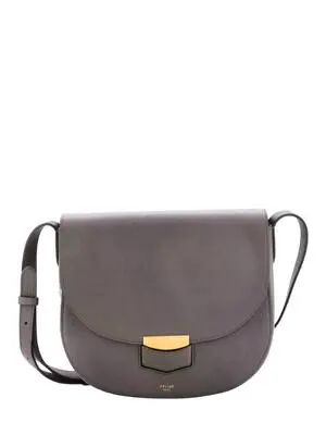 CELINE Trotteur Grainy Leather Medium Crossbody Bag