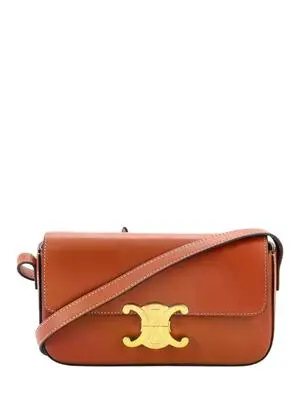 Celine Triomphe East-west Smooth Calfskin Shoulder Bag - Brown