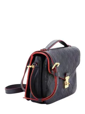 LOUIS VUITTON Pochette Metis Monogram Empreinte Leather Crossbody Bag Blue
