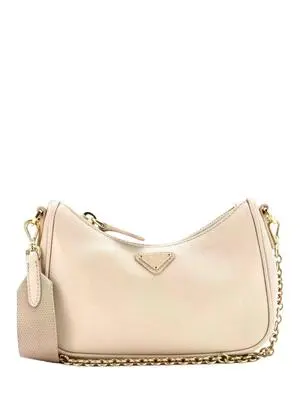 Prada Convertible Shoulder Bag Saffiano Leather Mini Crossbody Bag - Neutrals