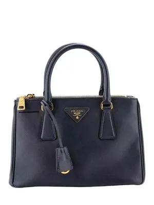 Prada Double Zip Lux Tote Saffiano Leather Mini Satchel - Blue