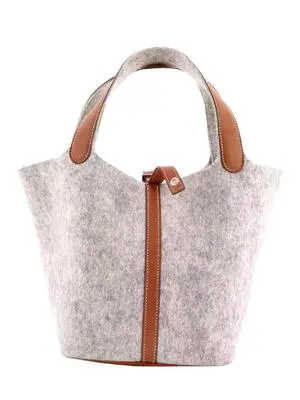 Hermès Picotin Lock Pm Bucket Bag Felt With Leather - Brown