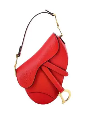 Dior Saddle Handbag Leather Mini Shoulder Bag - Red