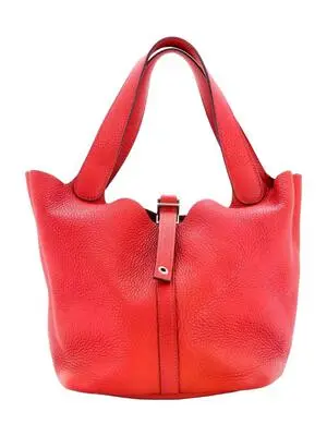 Hermès Picotin Lock Clemence Mm Bucket Bag - Red