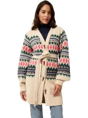 MARIE OLIVER Ferne Fair Isle Cardigan - Forest