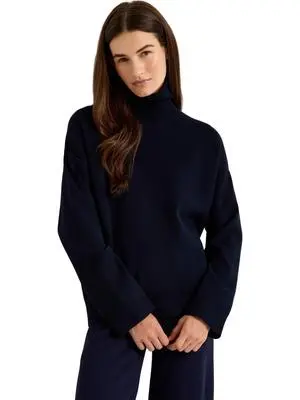 MARIE OLIVER Oversized Knit Sweater Navy
