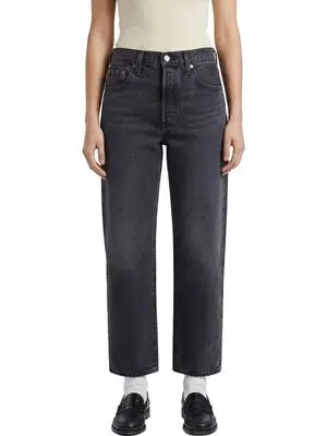 LEVI'S 501® Distressed Straight Leg Jeans - Black