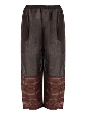 Tory Burch Plain Casual Pants - Brown