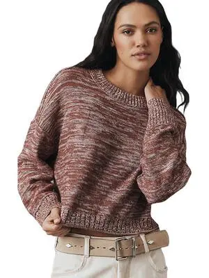 PILCRO Goldie Wool Blend Crew-neck Sweater - Tortoise