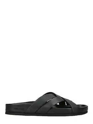 TOM FORD Crossover Leather Sandals - Black