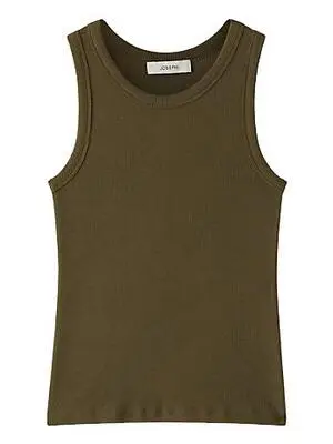 JOSEPH Ribbed Stretch-cotton Vest Top - Palm Leaf