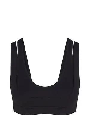 NIKESKIMS Matte Double-strap Scoop Sports Bra - Obsidian