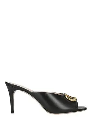 Valentino Garavani Vlogo Signature 80 Leather Heeled Mules - Black
