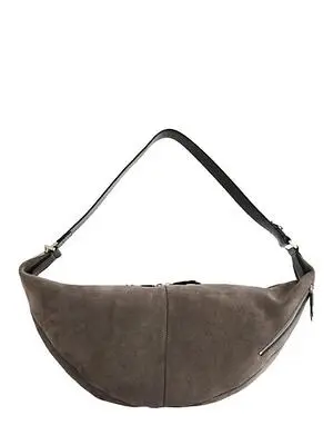 LEMAIRE Quiver Clip Suede Shoulder Bag - Mink