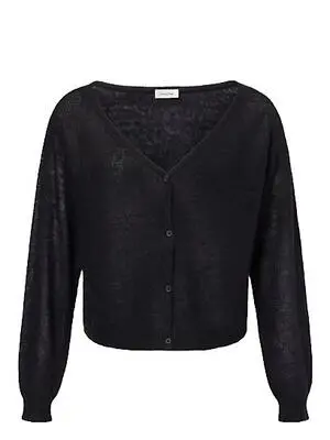 American Vintage V-neck Wool-blend Cardigan - Noir