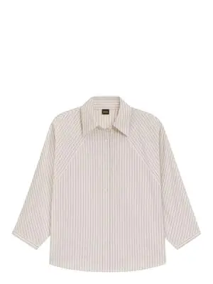 BOSS Relaxed-fit Striped Blouse - Light Beige