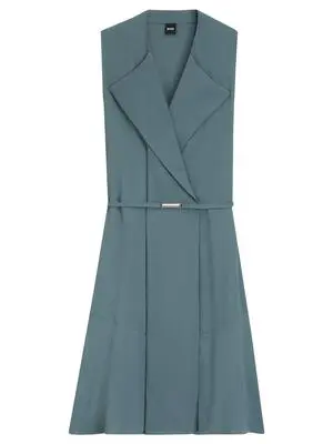 BOSS Crepe Wrap Dress - Blue