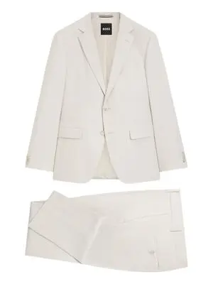 BOSS Two-piece Slim-fit Suit In Stretch Fabric - White