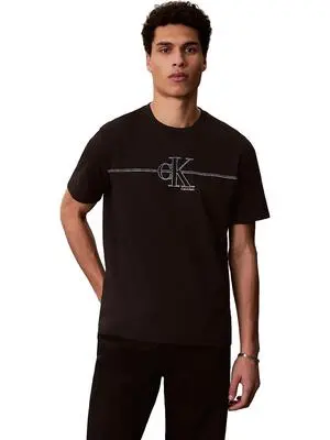 Calvin Klein Monogram Line Graphic Classic T-shirt - Black