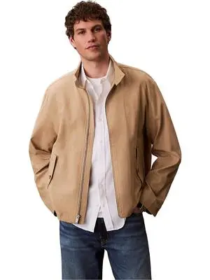 Calvin Klein Linen Cotton Zip Jacket - Cornstalk