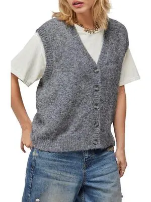 BDG URBAN OUTFITTERS V-neck Sleeveless Sweater Vest - Grey