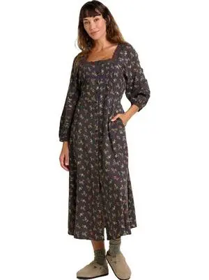 TOAD & CO Manzana Square Neck Long Sleeve Dress - Soot Graphic Print