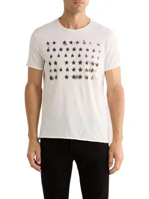 John Varvatos Stars Raw Edge Graphic T-shirt - Salt