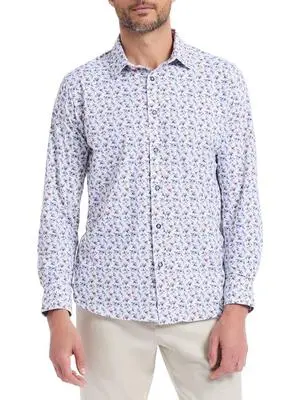 Robert Graham Brauxhall Knit Button-up Shirt - White Multi