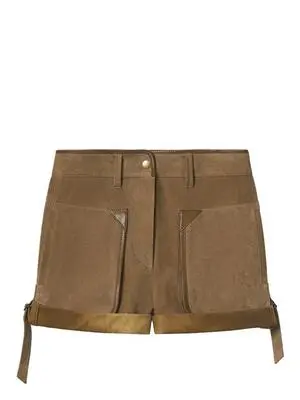 Isabel Marant Marline Suede Goatskin Leather Bermuda Shorts - Bronze