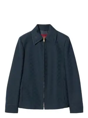 Gucci Gg Cotton Gabardine Zip Jacket - Blue