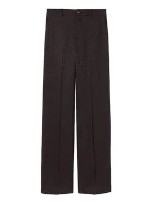 Gucci Horsebit Silk Jacquard Pants - Brown
