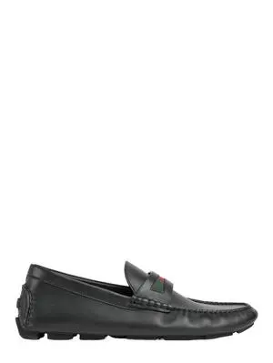 Gucci Leather Driver With Web Detail - Black