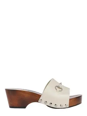 Gucci Platform Clog With Horsebit - Beige