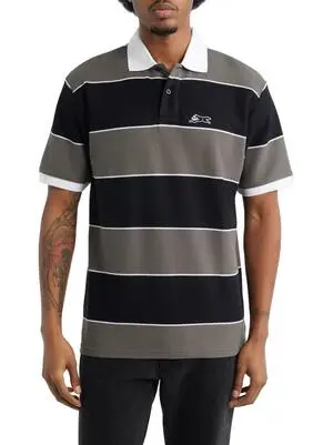 ICECREAM Candy Stripe Cotton Piquè Polo - Black