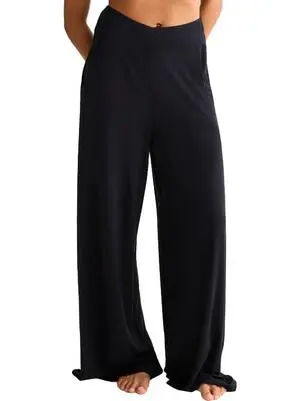 Fleur't Wide Leg Lounge Pants Black