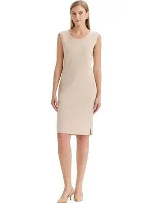 Misook Sleeveless Knit Sheath Dress - Biscotti