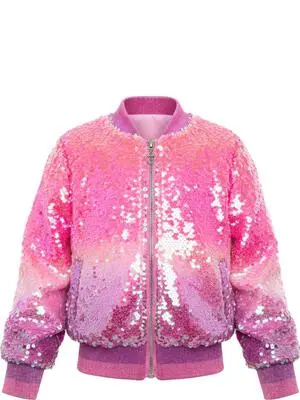 MIA BELLE GIRLS Sequin Bomber Jacket - Pink