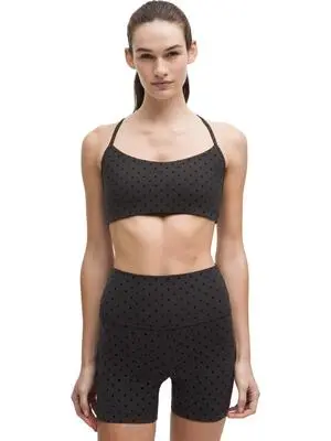 Lululemon Flow Y Bra Light Support, A/b Cup Evolve - Polka Flock Black