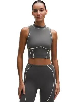 Lululemon Ultralu Contour-seam Cropped Tank Top - Onyx Grey
