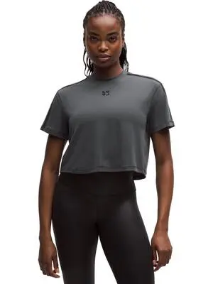 Lululemon Jersey Training Cropped Short-sleeve Shirt - Coal/graphite Grey