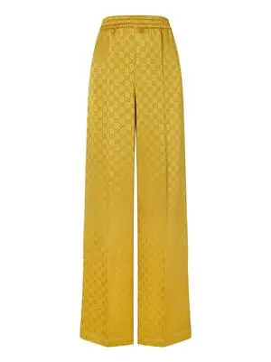 Gucci Satin-jacquard Straight-leg Pants - Yellow