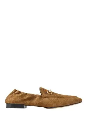 Gucci Horsebit-embellished Logo-debossed Suede Loafers - Brown